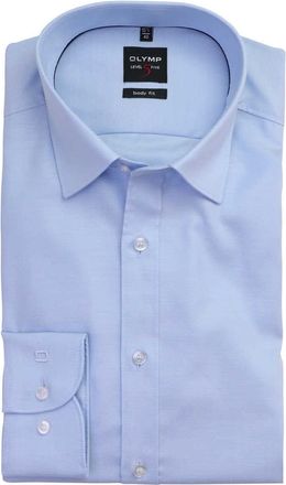 Olymp Level Five Body fit Hemd extra Langer Arm New Kent Kragen Twill Stretch Aqua Gr&ouml;&szlig;e 45