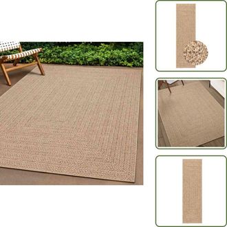 vidaXL Teppich zizur 80x250 cm Jute-Optik Indoor und Outdoor - Outdoor-Teppich - Terrasse - Balkon - Garten - Jute Optik