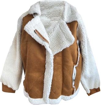 Generic Polaire Amazing Manteau Femme Cape Veste Rouge Bordeaux Femme Manteau Caban Femme Camel Cardigan Femme Grosse Maille Veste en Cuir Mi Longue Femme Duf