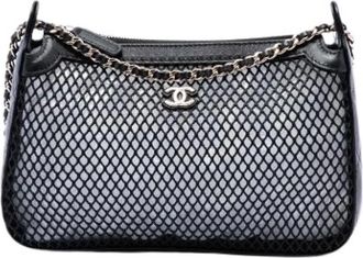 Chanel Sac bandouli&egrave;re Pre-owned en r&eacute;sille - Femme - Pre-owned - Noir - Taille: ONE Size