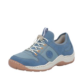 Rieker Slip-On Sneaker RIEKER, Damen, Gr. 36, blau, Lederimitat, Textil, Schuhe, Slipper, Schlupfschuh, Freizeitsneaker mit Schnellverschluss