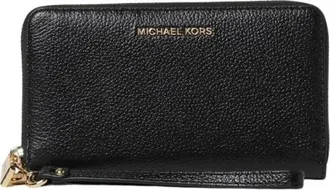 Michael Kors Femme, Accessoires, Noir, Taille: ONE Size Portefeuille &agrave; fermeture &eacute;clair avec emplacements pour cartes