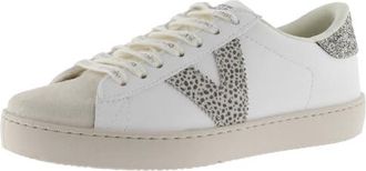 Victoria Baskets Berlin Effet Cuir & Logo Imprim&eacute; Animal & Partie Arri&egrave;re Paillet&eacute;e 1126238 pour Femme Plata 37