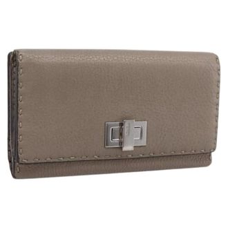 Fendi Portefeuille long Pre-owned - Femme - Pre-owned - Gris - Taille: ONE Size