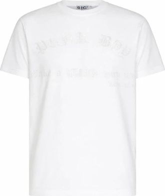 John Richmond Homme, Tops, Blanc, Taille: 2XL T-Shirt Logo Ton sur Ton