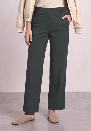 Street One Stoffhose STREET ONE, Damen, Gr. 32, L&auml;nge 26, grau (mossbound gr&uuml;n), Stoff, 61% Viskose, 32% Polyamid, 7% Elasthan, unifarben, comfort fit 7/8-L&auml;nge,