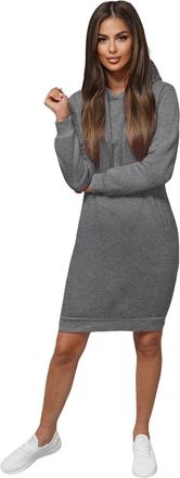 OZONEE Damen Hoodie Kapuzenpullover Lang Sweatjacke Sweatkleid Winterkleid Herbstkleid Kleid Sweatshirt Sweatshirtkleid Kapuzenjacke Kapuzenpulli Kapuze Lang