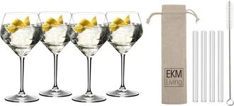 Riedel Gin Tonic Vorteilsset 5441/97 + Gratis 4er Set EKM Living Glas Trinkhalm