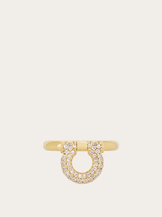 Ferragamo Damen Ring mit Gancini-Element und Kristallen (54 mm) Gold