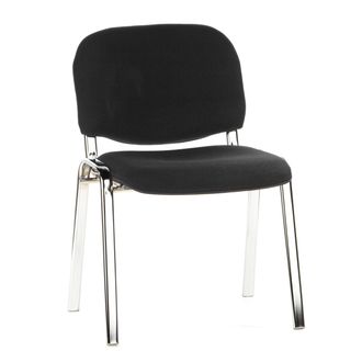 hjh OFFICE Besucherstuhl XT 600 Vierfußstuhl Stapelstuhl gepolstert, Konferenzstuhl Schwarz/Chrom 704200