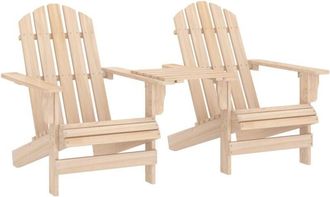 vidaXL Chaises de jardin Adirondack avec table bois de sapin solide Vidaxl