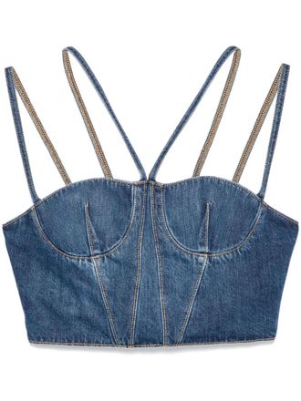 Nensi Dojaka Bustier-Jeanstop - Blau