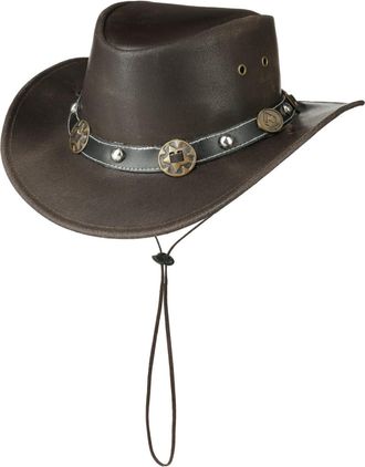 Scippis Scippis Concho Lederhut Classic Cowboyhut Australienhut (L/58-59 - braun)