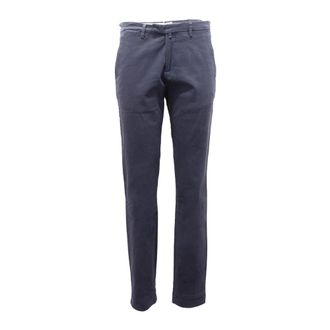 BRIGLIA 1949 Schmale Blaue Baumwollhose - - Trousers - Herren - Blau - W32
