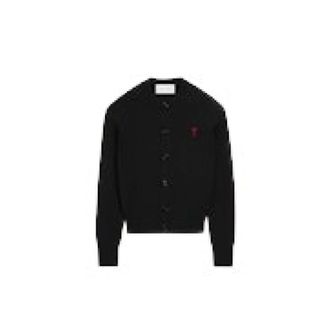 Ami Quota Crewneck Cardigan - Femme - Pulls - Noir - Taille: 42 FR