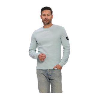 Calvin Klein Badge Waffle LS Tee - - Tops - Herren - Gr&uuml;n - XS