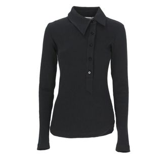 The Attico Femme, Pulls, Noir, Taille: 34 FR Haut en maille c&ocirc;tel&eacute;e &agrave; col