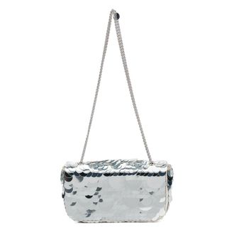 Paco Rabanne Kleine Baguette-Tasche mit Glitzer - - Bags - Damen - Grau - ONE SIZE