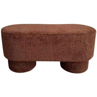 DRAWER Banc arrondie en tissu bouclette L92cm - Rouille - Arlo