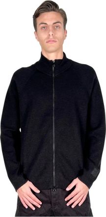 C.P. Company C.p. Company, Homme, Pulls, Noir, Taille: XL Pull en Laine M&eacute;rinos Enti&egrave;rement Zipp&eacute;