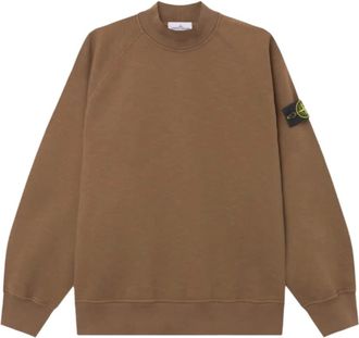 Stone Island Sweatshirt mit Logo-Patch - - Sweatshirts & Hoodies - Herren - Braun - M