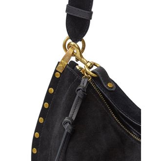 Isabel Marant Studded Suede Shoulder Bag - Black