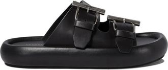 Alexander McQueen Alexander McQueen Loafer - Black Leather Sandals With Buckle Detail - Gr. 40 (EU) - in Schwarz - f&uuml;r Damen