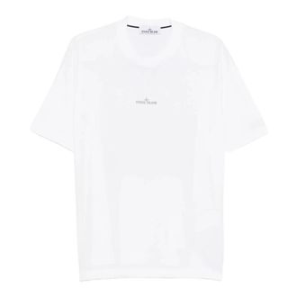 Stone Island Homme, Tops, Blanc, Taille: XL T-Chemises