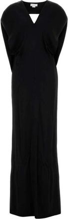 Stella McCartney Femme, Robes, Noir, Taille: 38 FR Robe D&eacute;coup&eacute;e &agrave; Col en V