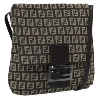 Fendi Sac bandouli&egrave;re Zucchino en toile Pre-owned - Femme - Pre-owned - Brun - Taille: ONE Size