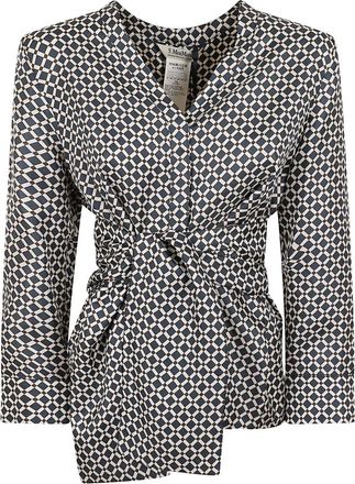 Max Mara Femme, Blouses et Chemises, Multicolore, Taille: 36 FR S Vittoria Printed Twill Shirt