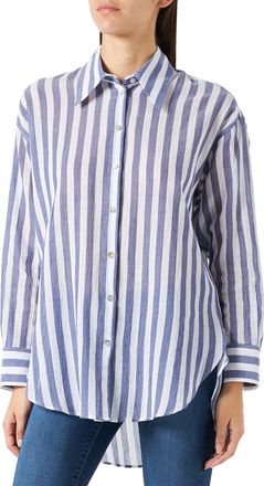 Seidensticker Damen 132511-16 Bluse, Blau-Weiß, 40