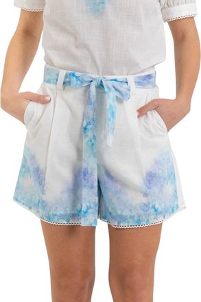 Kocca Femme, Shorts, Blanc, Taille: 38 FR Short en coton avec ceinture &agrave; nouer