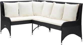 vidaXL vidaXL Garten-Ecksofa 2-tlg. Poly Rattan Schwarz