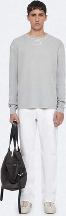 AllSaints Raphy Langarmshirt mit Rundhalsausschnitt in Kieselgrau