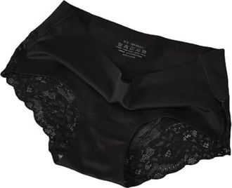 Generic Slip Taille Moyenne en Soie glac&eacute;e pour Femmes, Dentelle sans Couture, Entrejambe en Coton, Sexy, Respirant, Grande Taille Culotte Shorty Femme Haut B