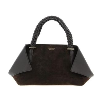 Ferragamo Henkeltasche aus Wildleder und Leder - - Bags - Damen - Braun - ONE SIZE