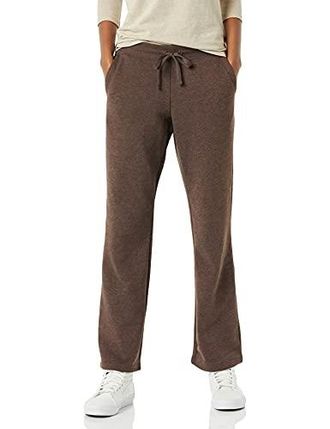 Amazon Essentials Pantalon de Surv&ecirc;tement Droit avec Cordon de Serrage pour Femmes, en Polaire (Disponible en Grande Taille) Femme, Chocolat, M