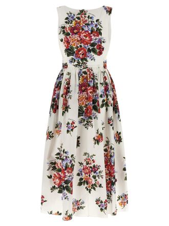 Dolce & Gabbana Womens White Cotton Midi Dress