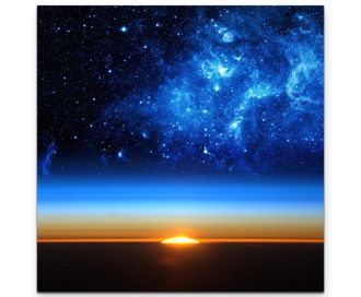 Paul Sinus Art Leinwandbilder | Bilder Leinwand 90x90cm Universum bei Sonnenaufgang