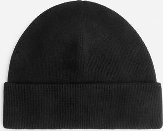 Arket Gerippte Beanie -Schwarz