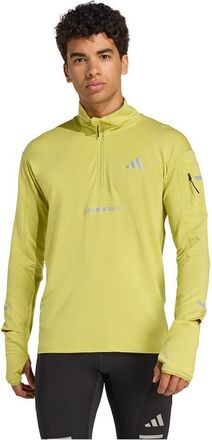 adidas Mens Adi365 Running Climawarm+ Laufshirt mit Rei&szlig;verschluss bis zur Brust Preloved Lime XL