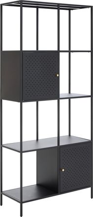 CARRYHOME Regal, Schwarz, Metall, 4 F&auml;cher, 80x180x35 cm, stehend, Wohnzimmer, Regale, B&uuml;cherregale
