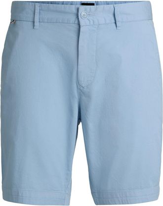 BOSS Herren H-Slice-Shorts1 Slim-Fit Shorts aus elastischem Baumwoll-Twill Hellblau 46