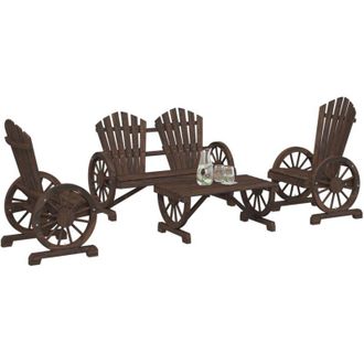 vidaXL Vidaxl - Salon de jardin 4 pcs bois de sapin massif