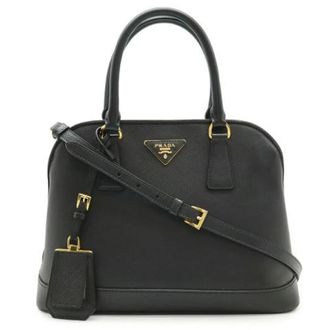 Prada Pre-owned Leder Triangle Logo 2Way Handtasche - - Pre-owned - Damen - Schwarzk - ONE SIZE