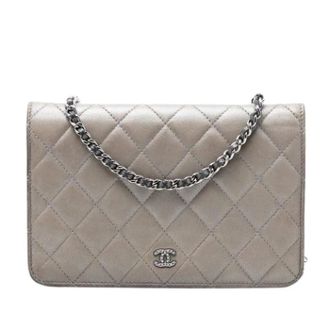 Chanel Sac bandouli&egrave;re matelass&eacute; doccasion - Femme - Pre-owned - Gris - Taille: ONE Size