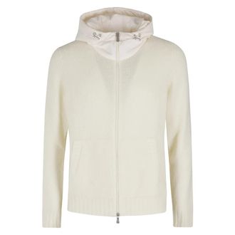 Gran Sasso Hooded Cardigan - - Knitwear - Herren - Wei&szlig; - 2XL