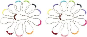 Cabilock Gardinenhaken 24 Stücke Praktische Farbe Zubehör Badezimmer Gleiten Praktische Ringe Acryl Vorhang Erball Haken nach Hause Zufällig Bad Bunt Gardinenh