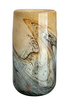 GILDE GLAS art Vase - Deko Vase - Moderne Deko - handgefertigt - H 35,5 cm
